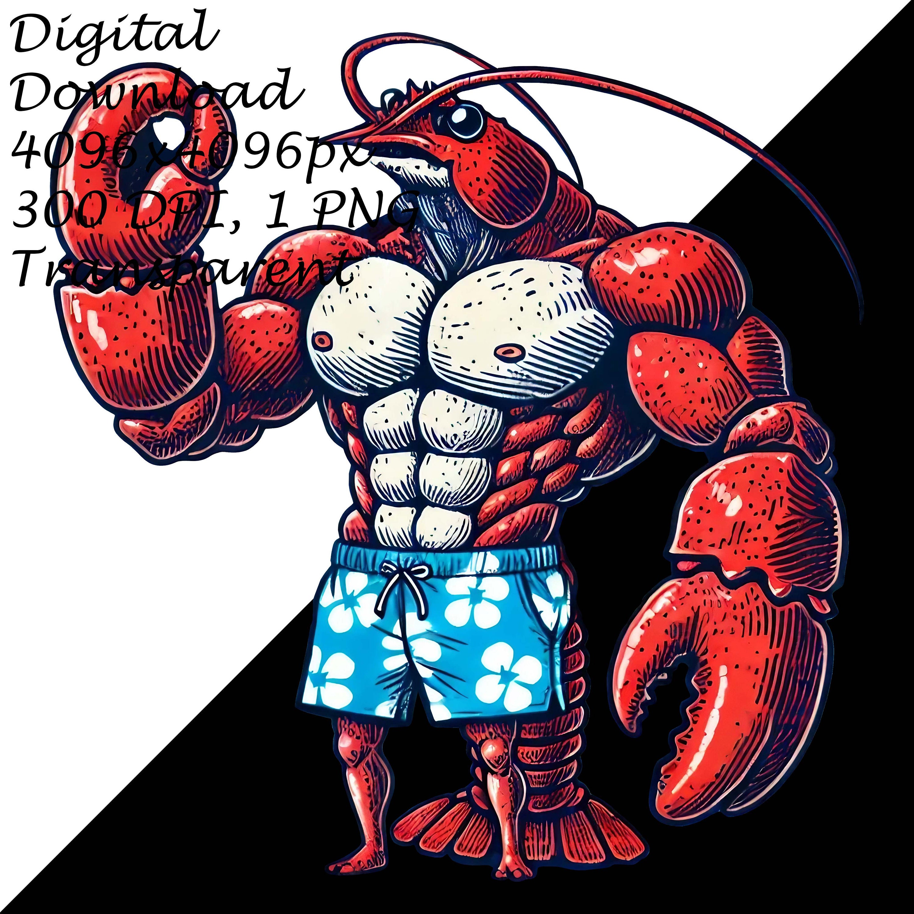 Strong Muscular Lobster Download PNG Clipart, Beach Body Cartoon ...
