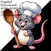 Chef Mouse Clipart, Cute Cartoon Rodent Cooking Illustration, Adorable ...