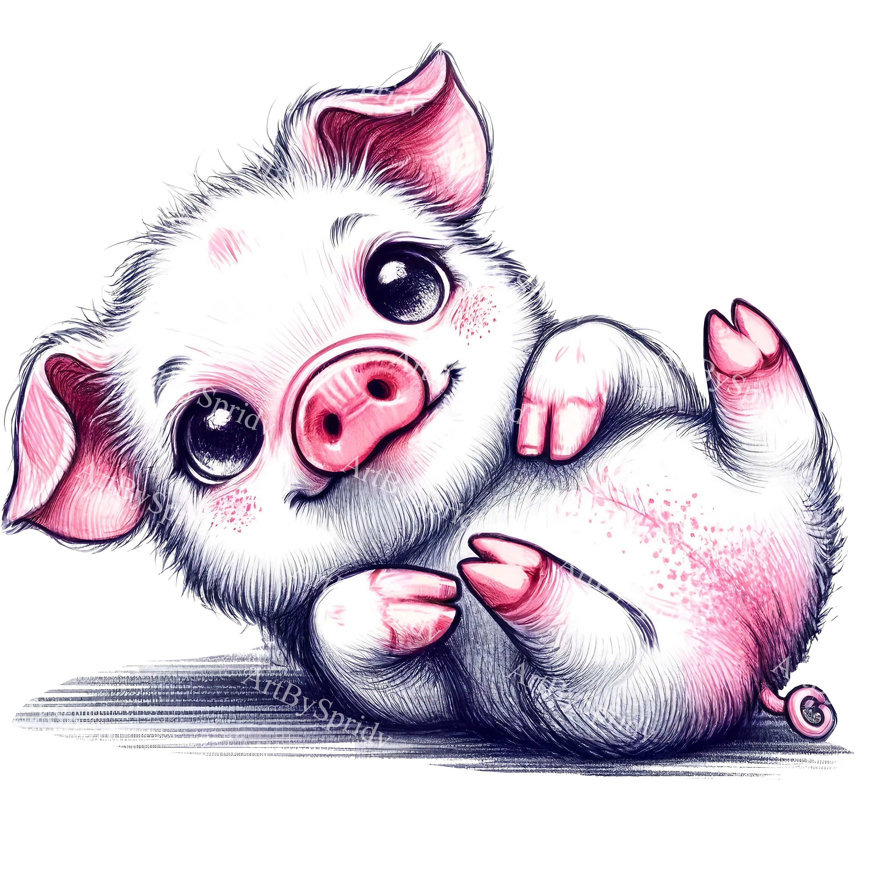 Drawings Of Cute Baby Pigs