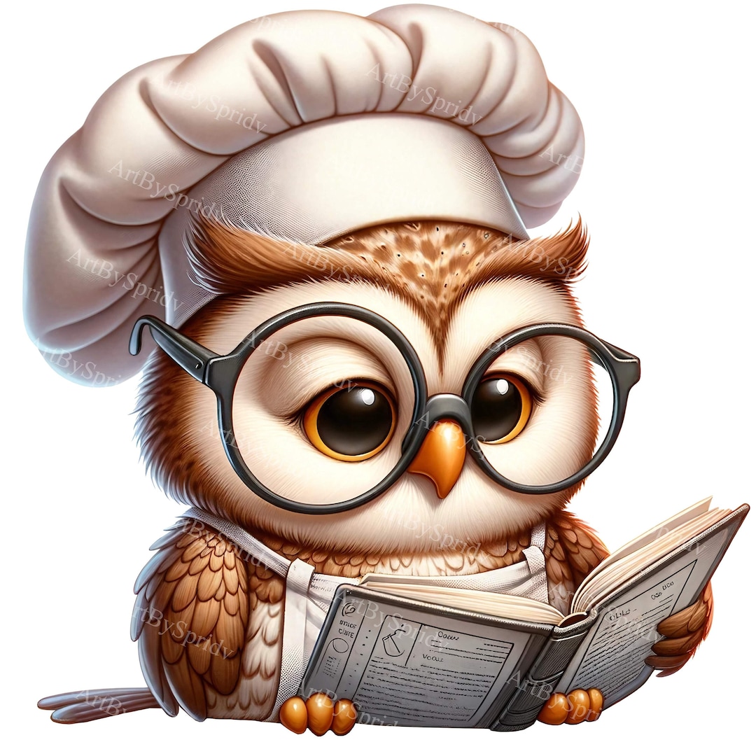 Chef Owl Clipart for DTG, T-shirts, Mugs, Tumblers - Printable ...