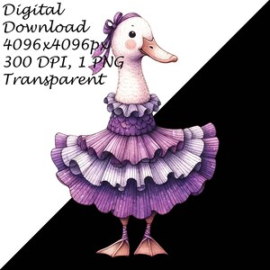 Charming Ballerina Duck Clipart-transparent Png,cute Ballet Duck ...