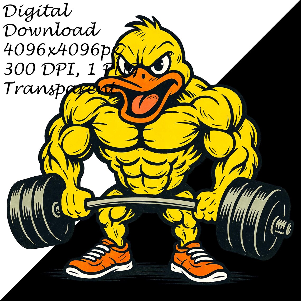 Muscular Gym Duck Lifting Weights PNG | Funny Bodybuilder Animal ...