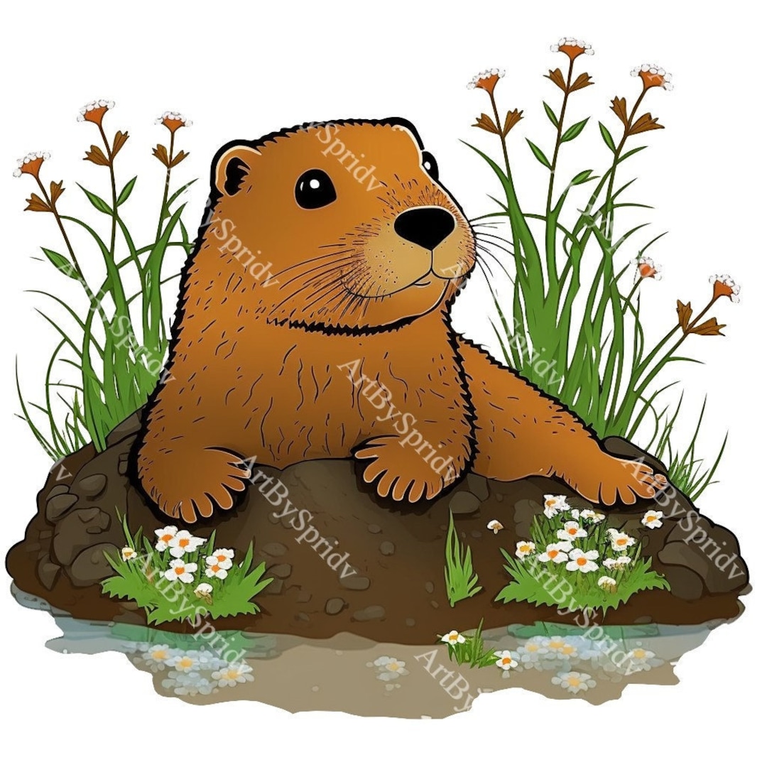 Groundhog Clipart Transparent PNG | Cute Groundhog Illustration ...