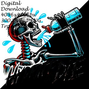 Hydrate or Die Skeleton Clipart, Transparent PNG Graphic, Funny Skull ...
