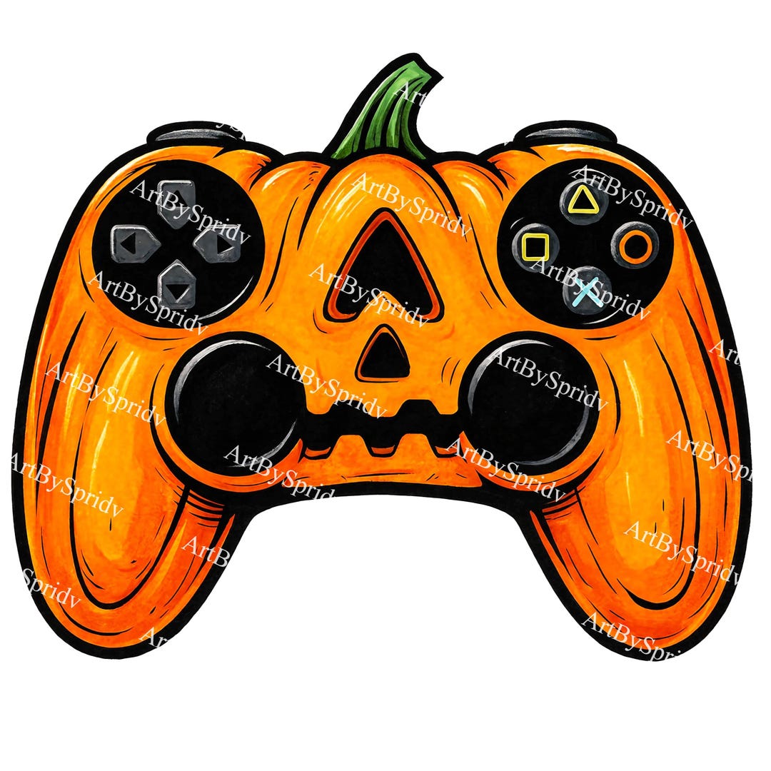 A Halloween Pumpkin Game Controller PNG Clipart - Jack-o-lantern ...