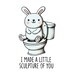 Adorable Bunny Sitting on Toilet Humorous PNG Clipart | Cute Rabbit Art ...
