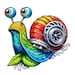 Turbocharged Snail Clipart, Digital Download, Vibrant Snail With Turbo ...