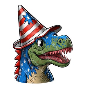Patriotic USA Flag T-rex Dinosaur Cliparttransparent PNG - Etsy
