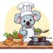 Adorable Chef Koala Cooking PNG Clipart, Transparent Clip Art for ...