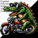 Motorcycle-riding Alligator Clipart - Unique Biker Alligator PNG ...