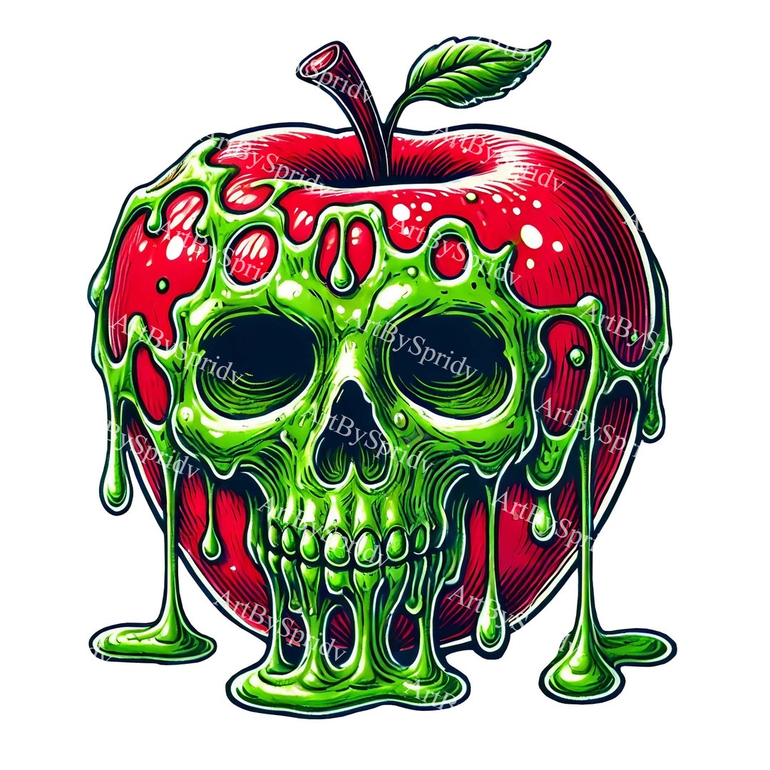 Green Skull Apple PNG Clipart, Poison Apple, Halloween Spooky Digital ...