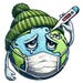 Sick Earth Cartoon Illustration PNG, Climate Change Awareness Clipart ...