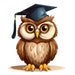Graduation Owl Clipart Printable Sublimation PNG Clip Art - Etsy