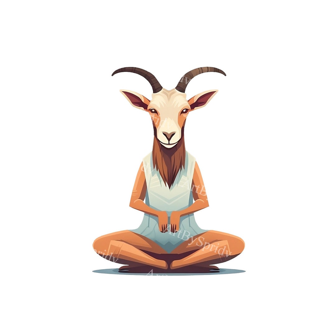 Yoga Meditating Goat Download Clipart, Farm Animal Clip Art, Relaxing ...