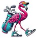 Cool Flamingo Golf PNG Clipart | Funny Cartoon Sports Design | Digital ...