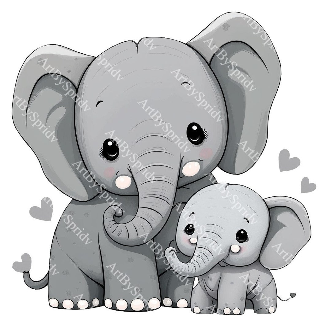 Cute Baby Elephant PNG, Transparent Animal Clipart,kids Cartoon Design ...