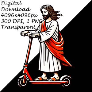 Jesus Riding Electric Scooter PNG Clipart, Religious Clip Art for T ...