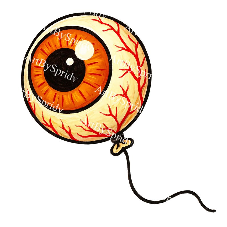 Eyeball Balloon Transparent PNG – Creepy Cute Floating Eyeball Design ...