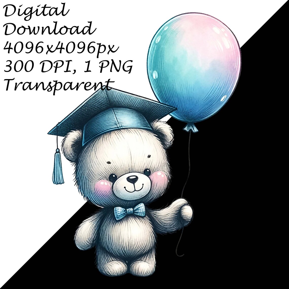 Graduation Teddy Bear Clipart PNG, Cute Graduate Bear With Cap and ...