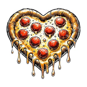 Heart-shaped Pepperoni Pizza PNG Clipart, Cheesy Valentine's Day ...