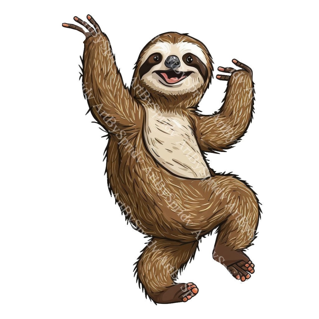 Watercolor Floral Sloth PNG, Cute Cartoon Transparent Clipart Kids ...