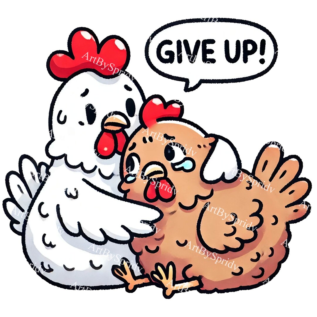 Chicken Hug Give up Download PNG Clipart, Cute Kawaii Farm Animal ...