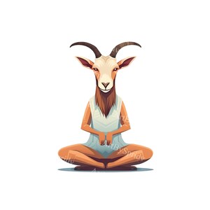 Goat Yoga Clipart PNG, Transparent Illustration for Farm Animal Yoga ...