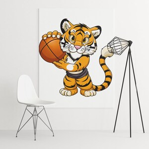 Tiger With Basketball Ball PNG Clipart, Transparent Kids/adults Animal ...