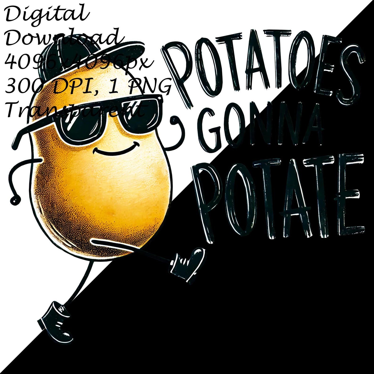 Funny Potato Cartoon PNG Clipart - Potatoes Gonna Potate Transparent ...