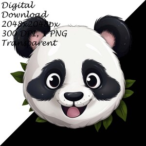 Happy Panda Face PNG Clipart Cute Animal Illustration Transparent Clip ...