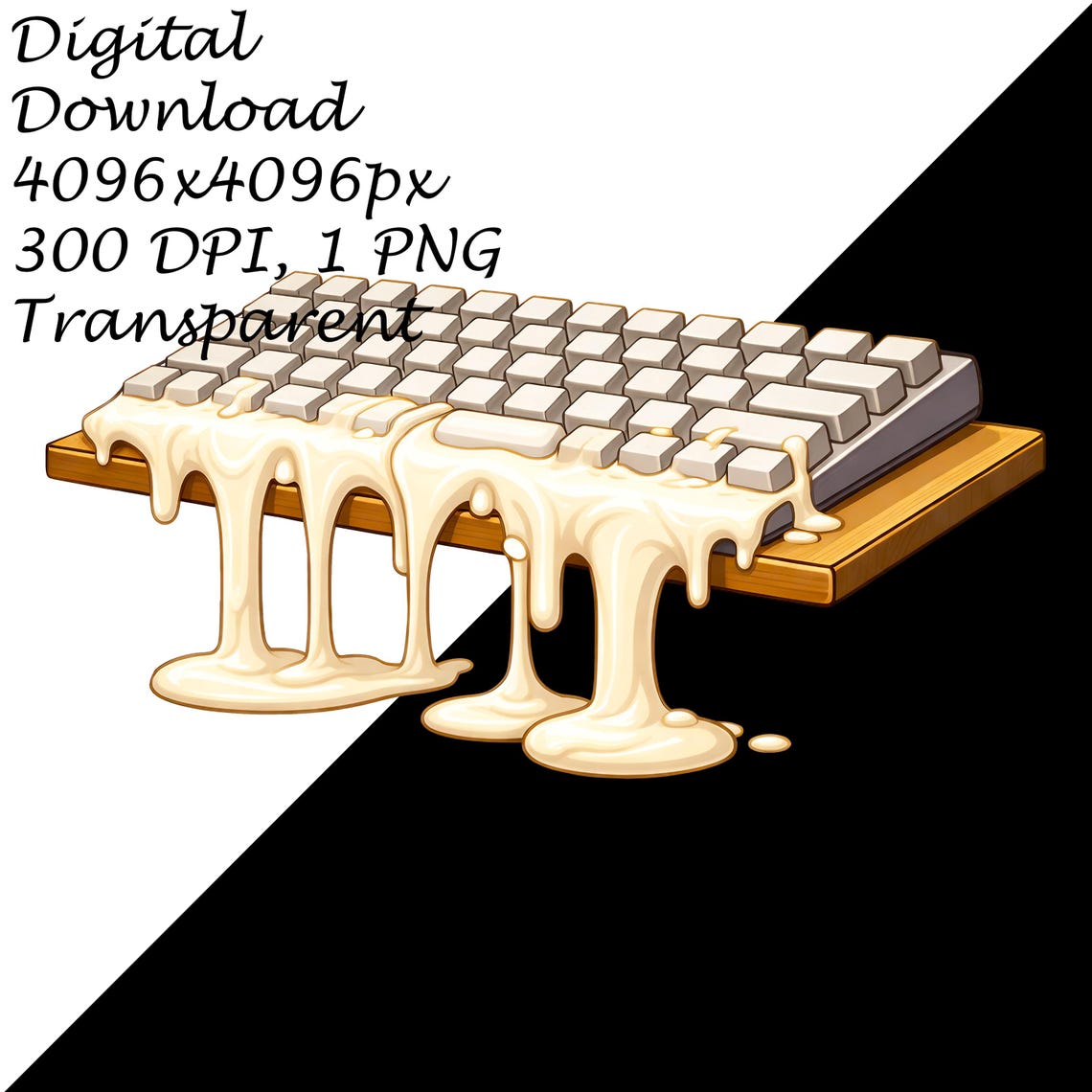 Melting Keyboard Transparent PNG Clipart, Sticky Keys Dripping Spill ...