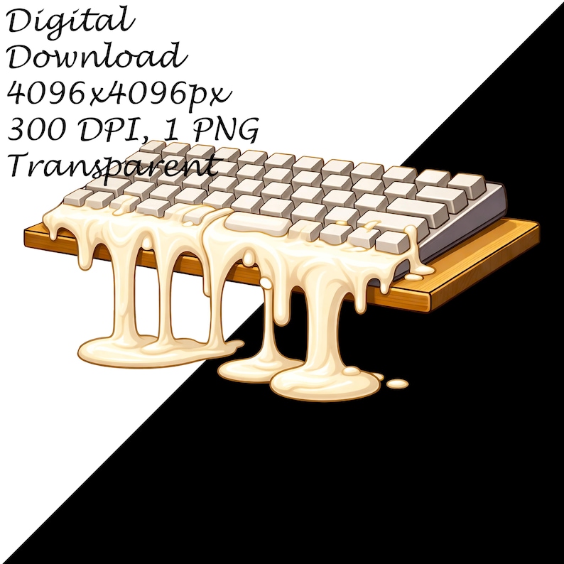 Melting Keyboard Transparent PNG Clipart, Sticky Keys Dripping Spill ...