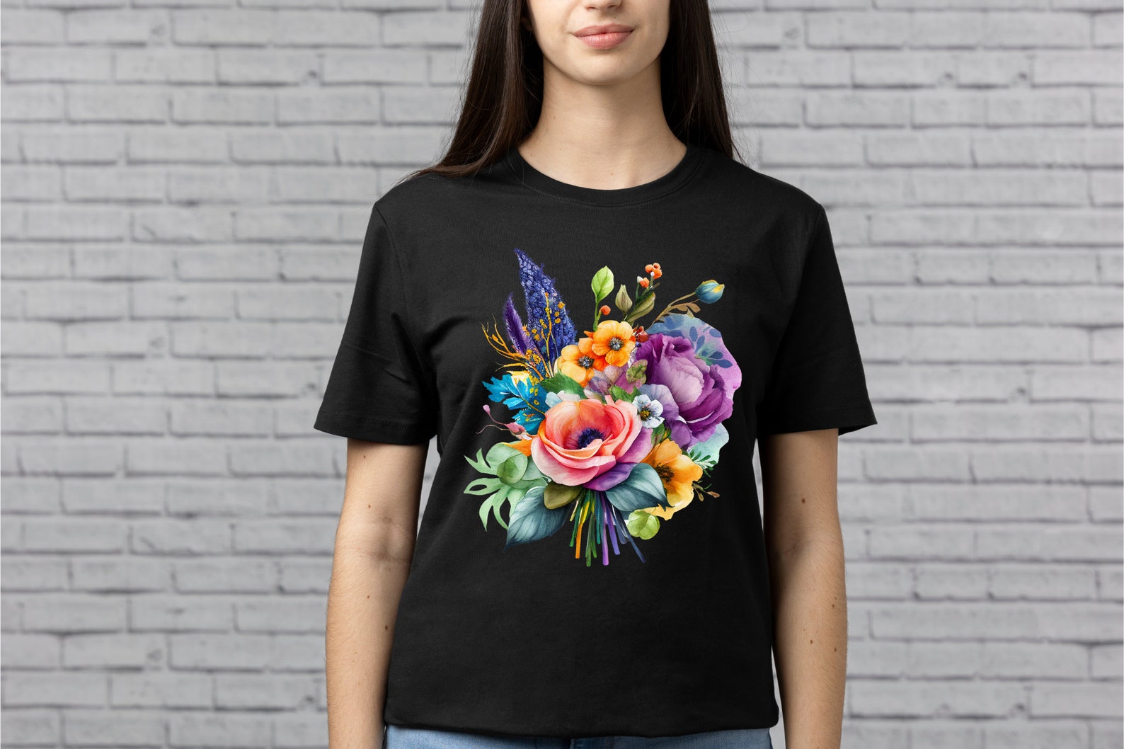 Realistic Cute Floral Bouquet PNG Clipart, Digital Download File ...