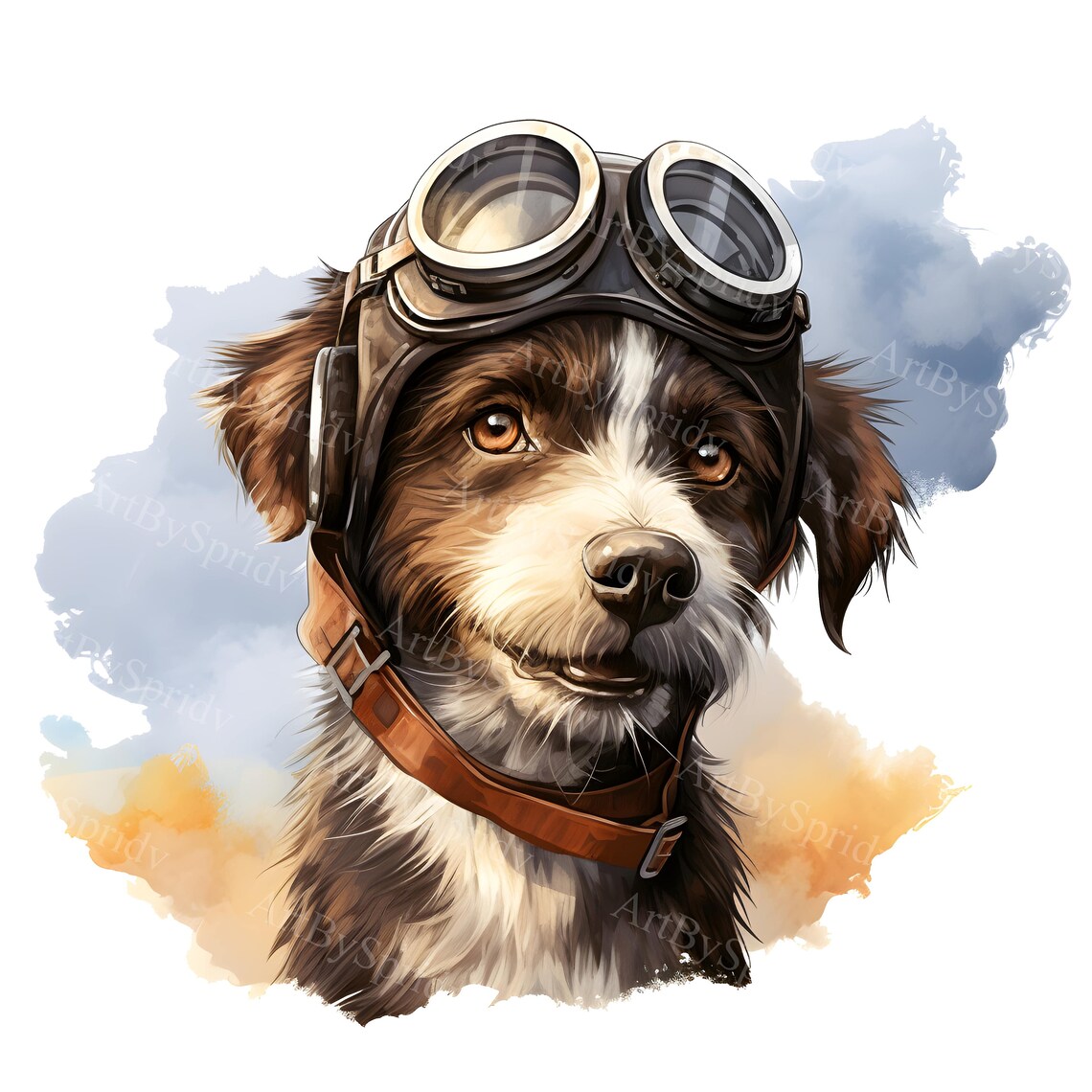 Realistic Aviator Dog PNG Clipart,charming Pilot Dog With Goggles ...