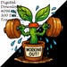 Plant Working Out Clipart PNG, Cartoon Potted Plant Lifting Weights ...
