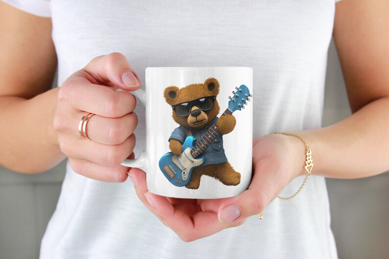 Cute Rockstar Guitar Teddy Bear PNG Clip Art-transparent Animal Clipart ...