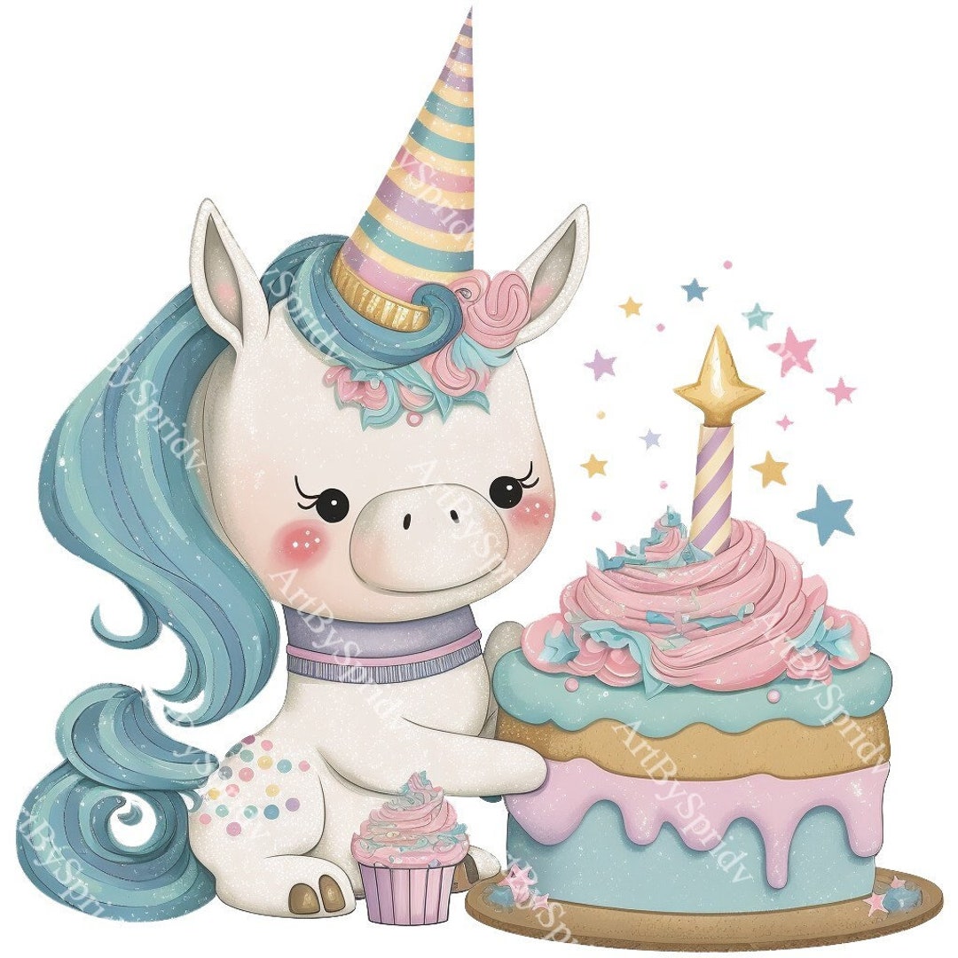 Birthday Rainbow Unicorn PNG Clipart, Transparent Kids Cartoon Design ...
