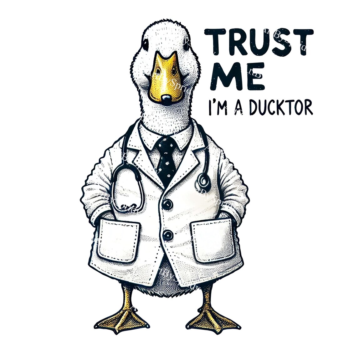 Funny Duck Doctor Clipart Transparent PNG | Duck in Lab Coat | Trust Me ...