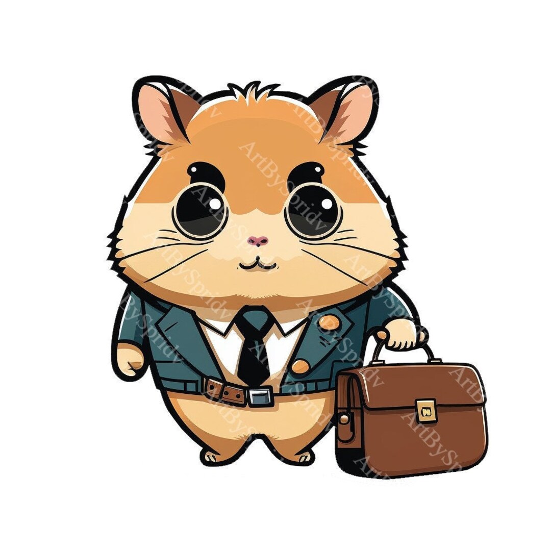 Business Hamster Clipart PNG | Professional Hamster With Briefcase ...