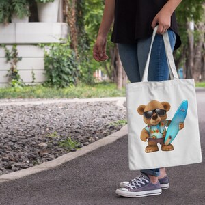 Cute Beach Teddy Bear Surfboard PNG Clip Art-transparent Sunglasses ...