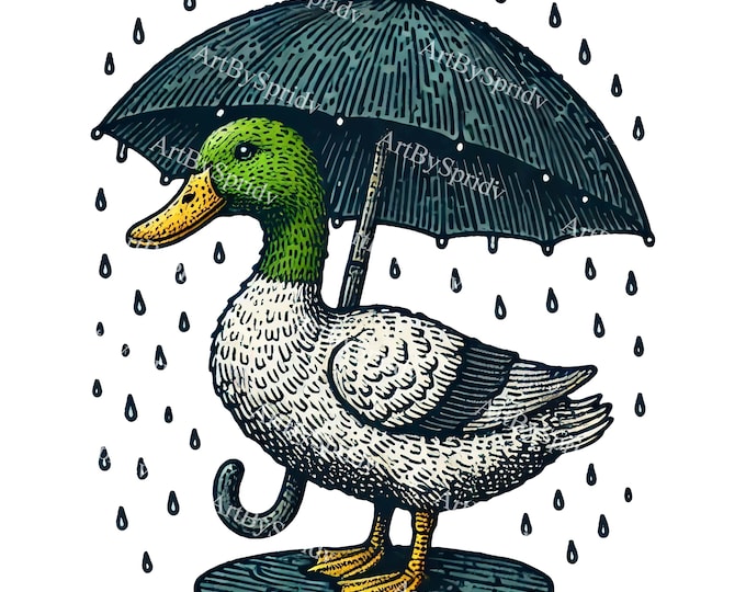 Rainy Day Duck Craft Template - Etsy Canada
