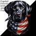 Patriotic Labrador Retriever Dog Clipart-american Flag Bandana Digital ...