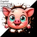 3D Cartoon Piglet Clipart Digital PNG for DTG, T-shirt, Mug, Tumbler ...