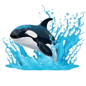 Stunning Orca Whale Splash Clipart - Transparent PNG, Perfect for DIY ...