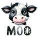 Watercolor Cow Face Clipart - Moo PNG for DTG, T-shirt, Mug, Tumbler ...