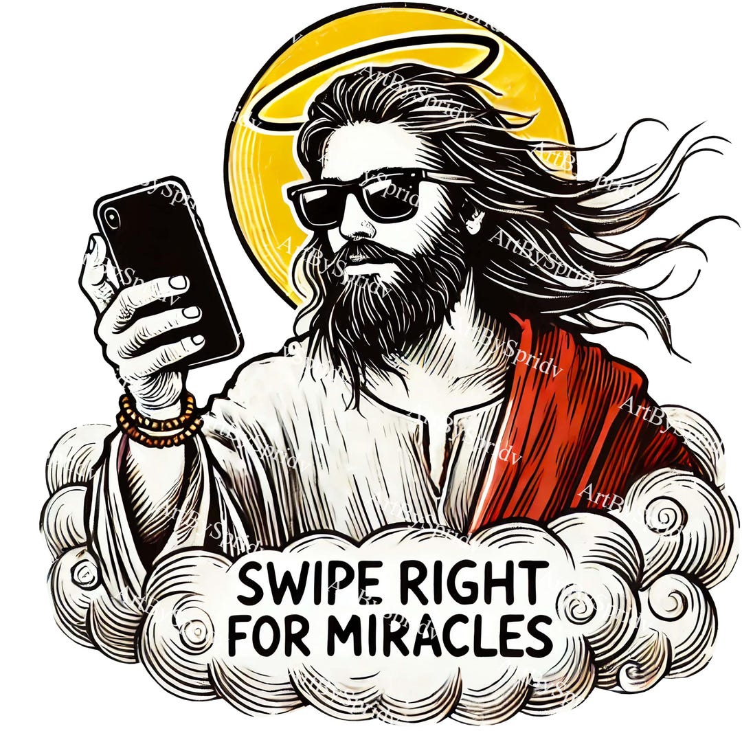 Cool Jesus PNG, Swipe Right for Miracles Clipart, Modern Jesus Meme ...