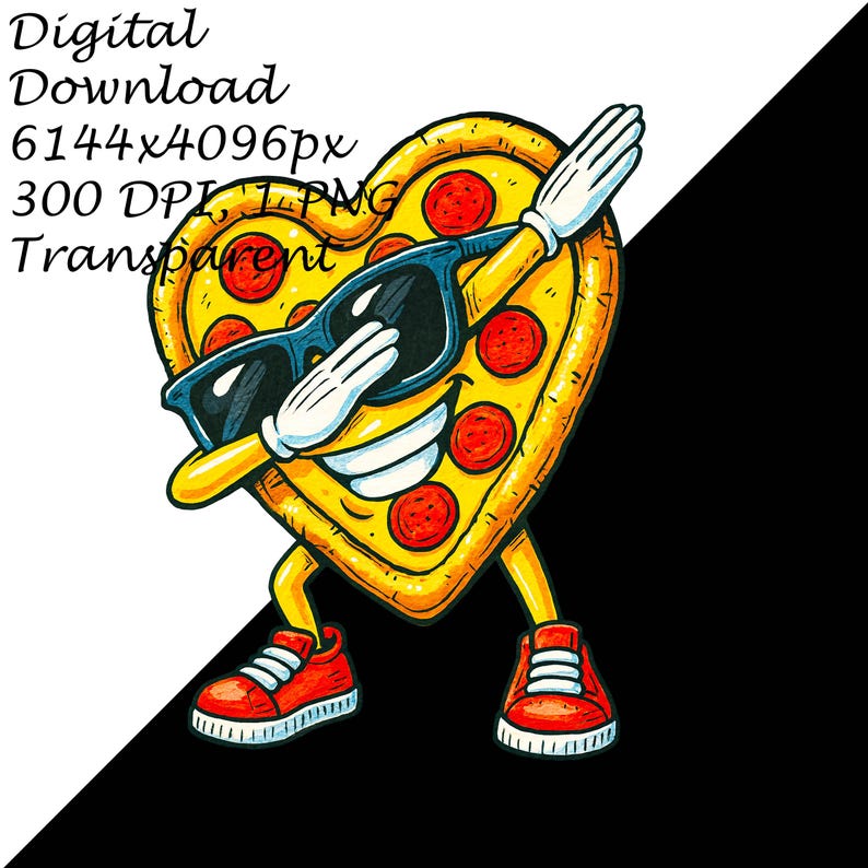 Heart Pizza Dabbing Clipart Transparent PNG | Pepperoni Slice With ...