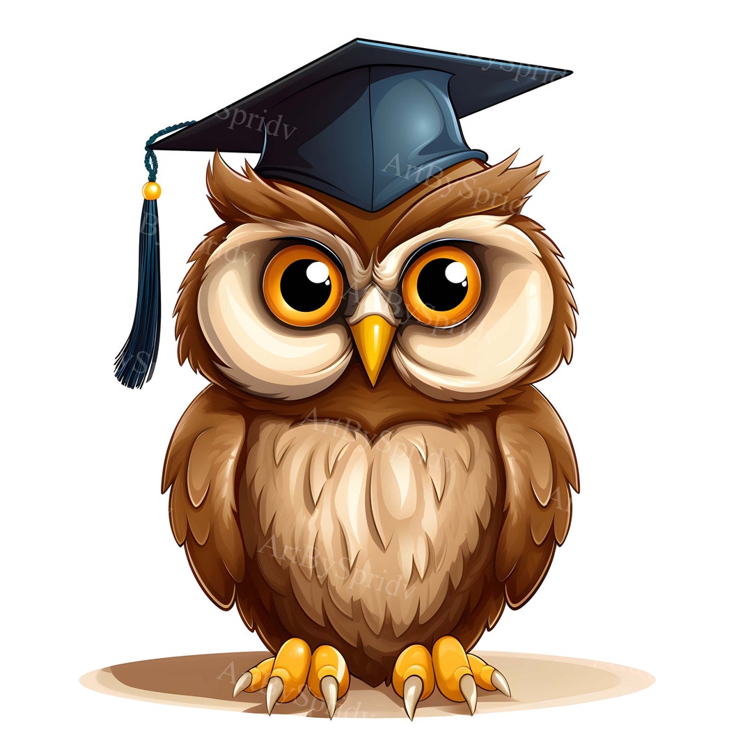 Graduation Owl Clipart | Printable Sublimation PNG Clip Art | Wise Owl ...
