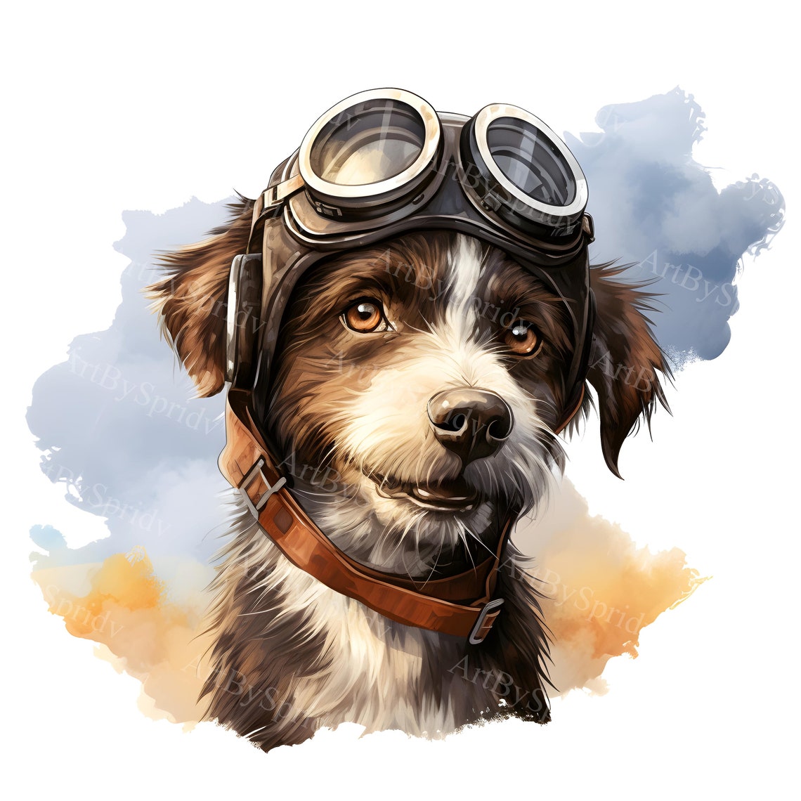 Realistic Aviator Dog PNG Clipart,charming Pilot Dog With Goggles ...