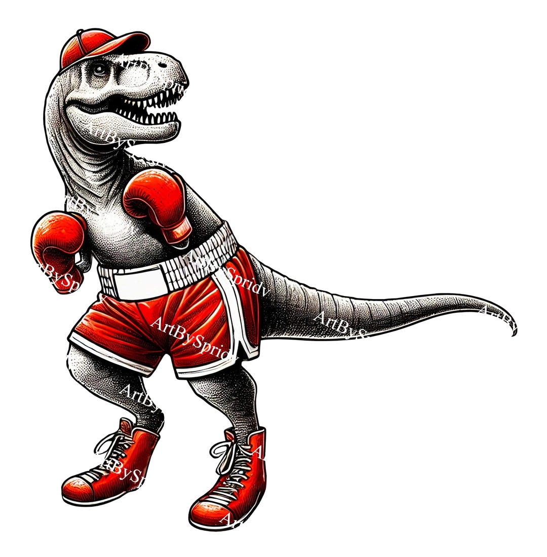 Boxing Dinosaur PNG, T-rex Boxer Digital Art, Cool Dinosaur Sublimation ...